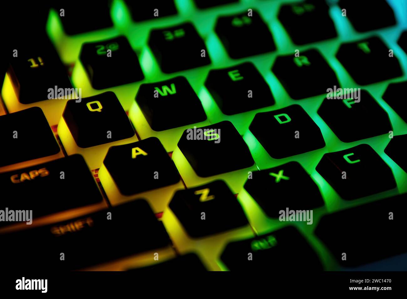 RGB gaming mechanical keyboard with colorful led keys Stock Photo - Alamy