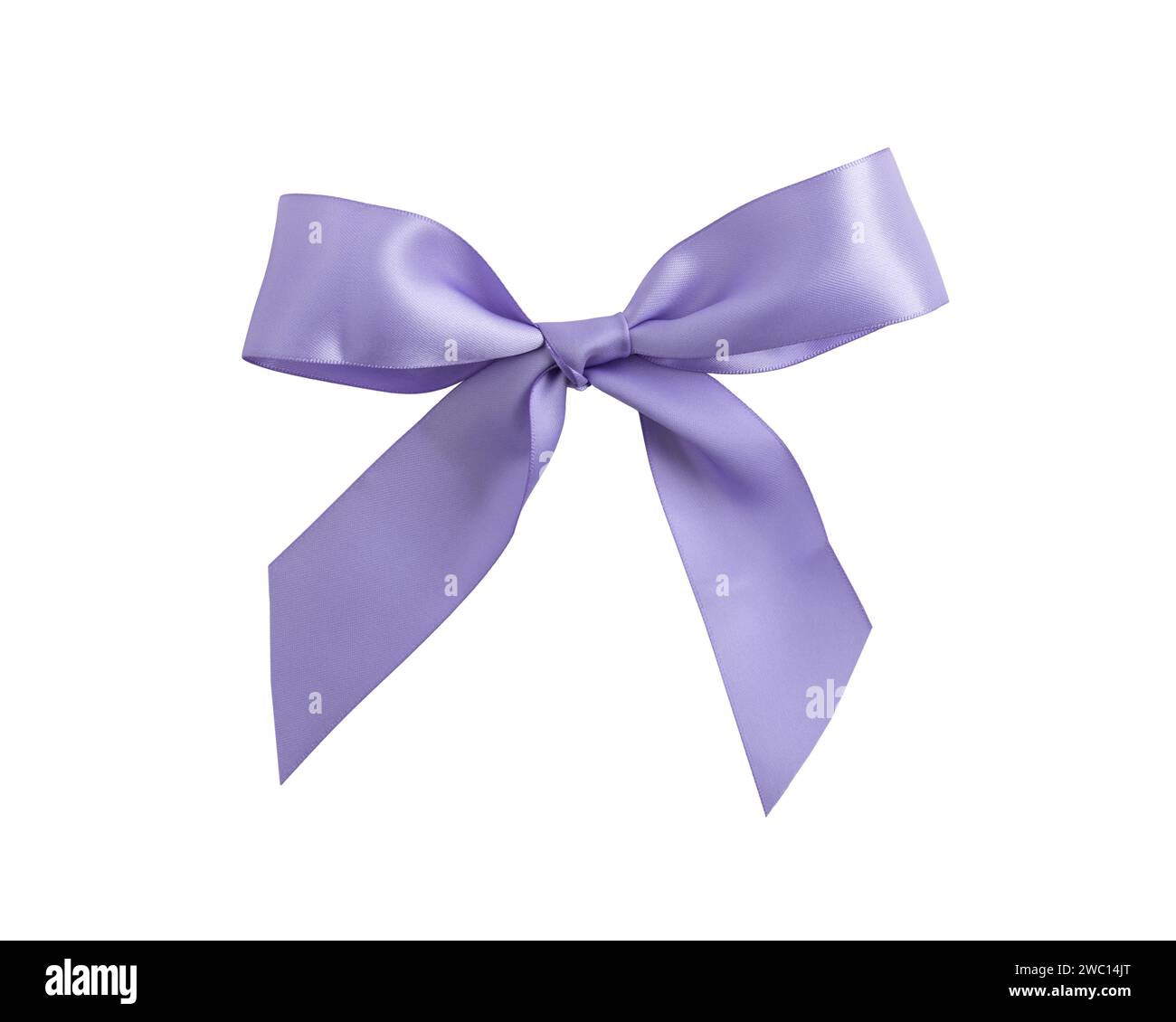 violet ribbon bow isolated on white background, template Stock Photo ...