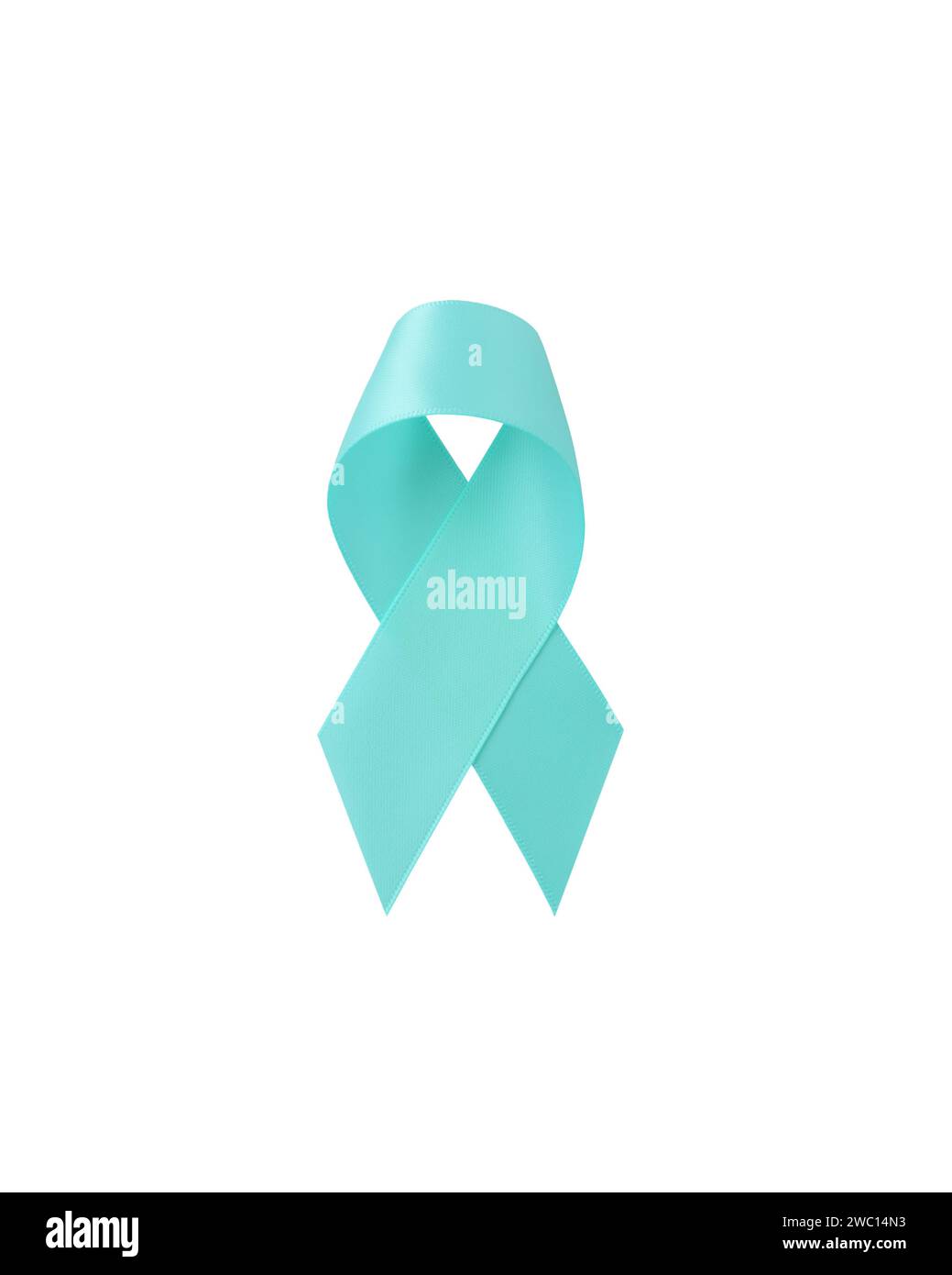 Turquoise awareness ribbon isolated on white background, element Stock ...