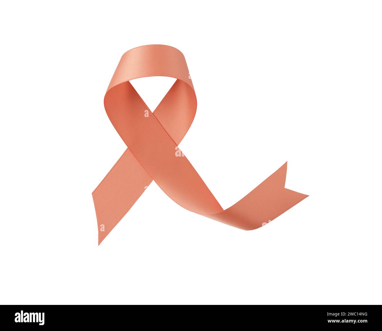 Orange awareness ribbon isolated on white background, element Stock ...