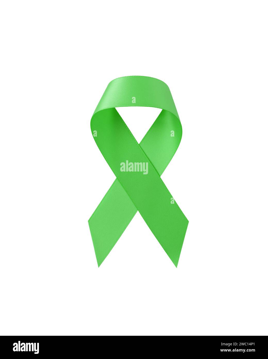 Green awareness ribbon isolated on white background, element Stock ...