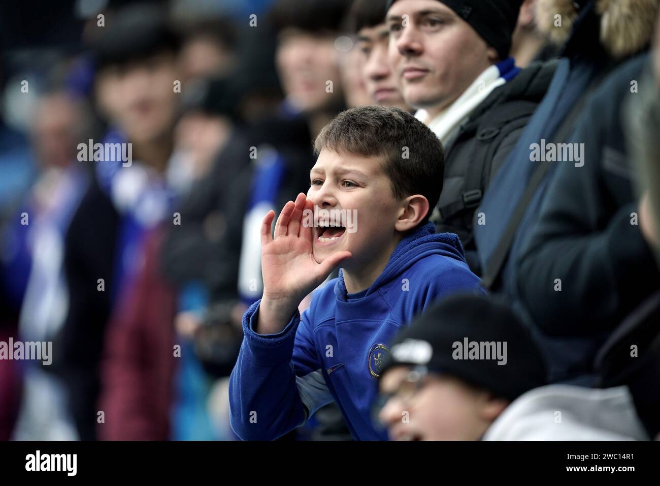 A young Chelsea fan ahead of the Premier League match at Stamford ...
