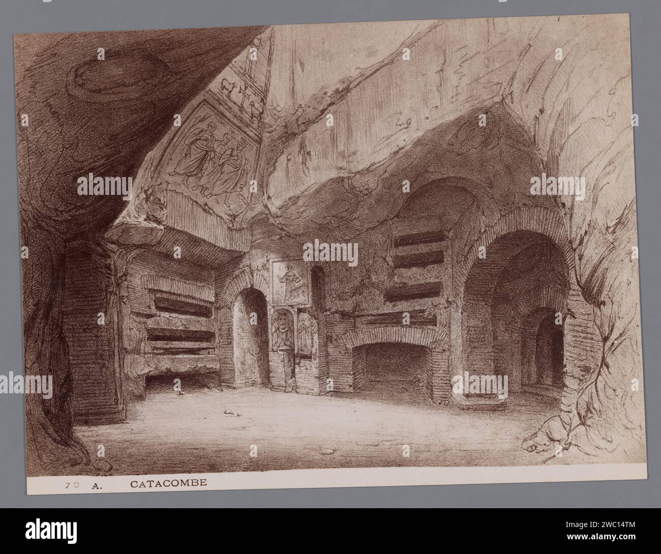Photo production of a drawing of the catacombs of Rome, Anderson (firm ...