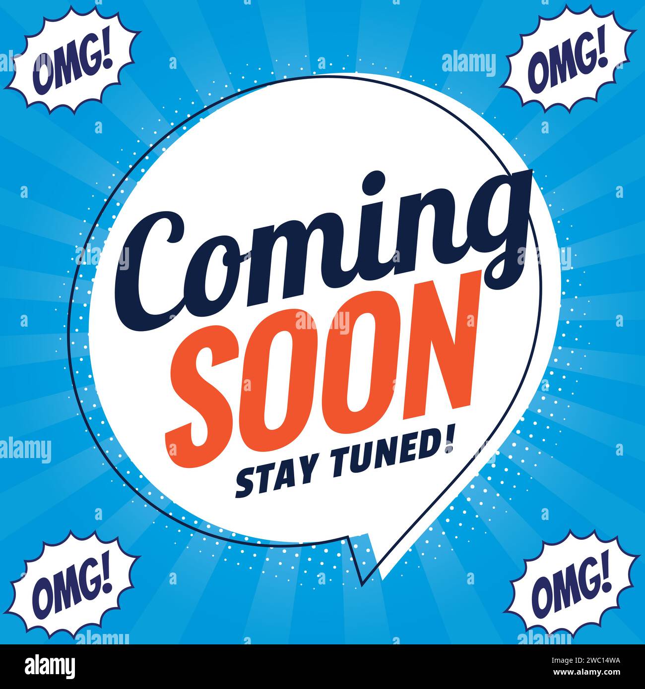 coming soon bubble speech pop art design vector Stock Vector Image ...