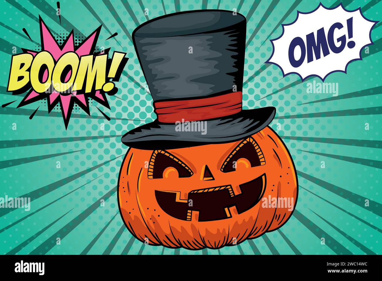 Cool pumpkin comic book Stock Vector Images - Alamy