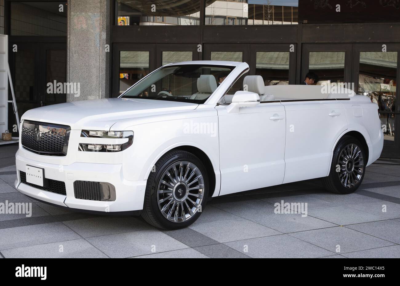 Photo taken on Jan. 13, 2024, shows a Toyota Century-based convertible ...