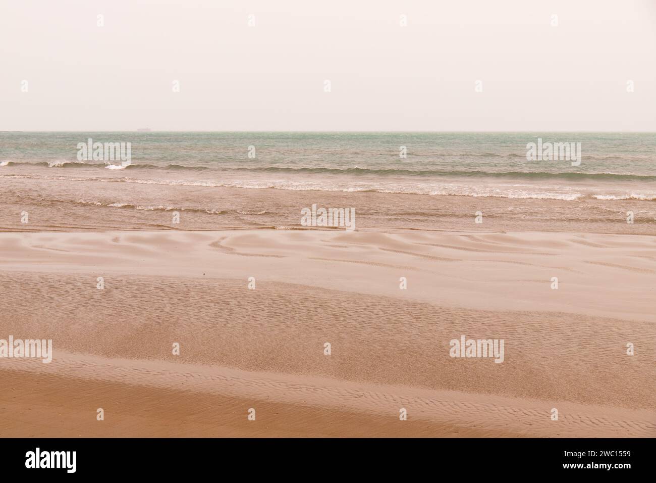 Desert sandy shore of the Caspian Sea. Azerbaijan Stock Photo - Alamy