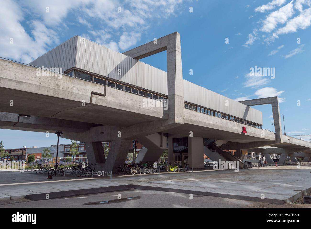 Exterior view of Orientkaj Metro station on the M4 line in Copenhagen ...