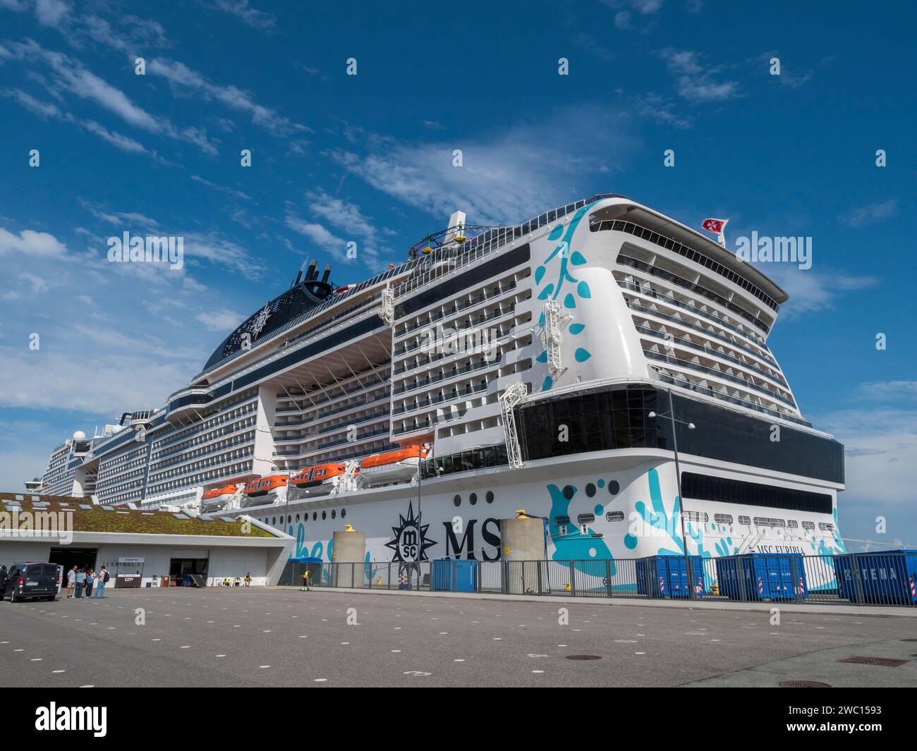 General view of the MSC Euribia cruise ship, launched in June 2023 ...
