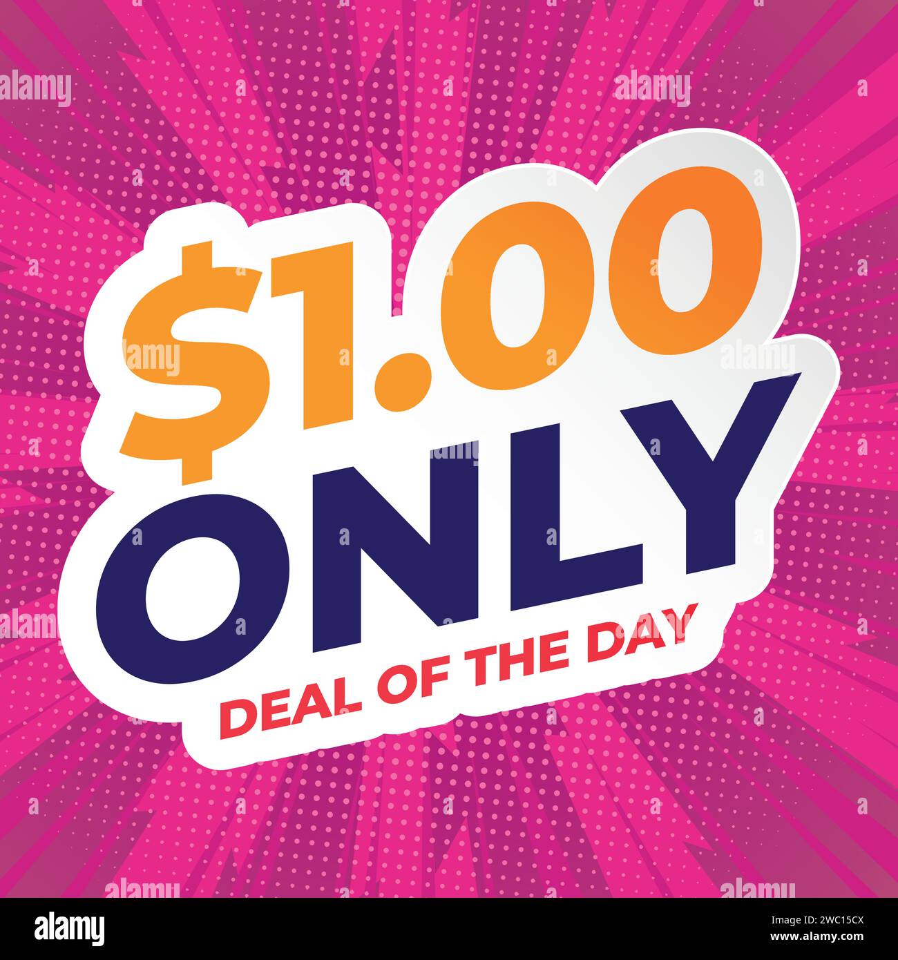 only 1 dollar bubble speech pop art style vector image Stock Vector ...