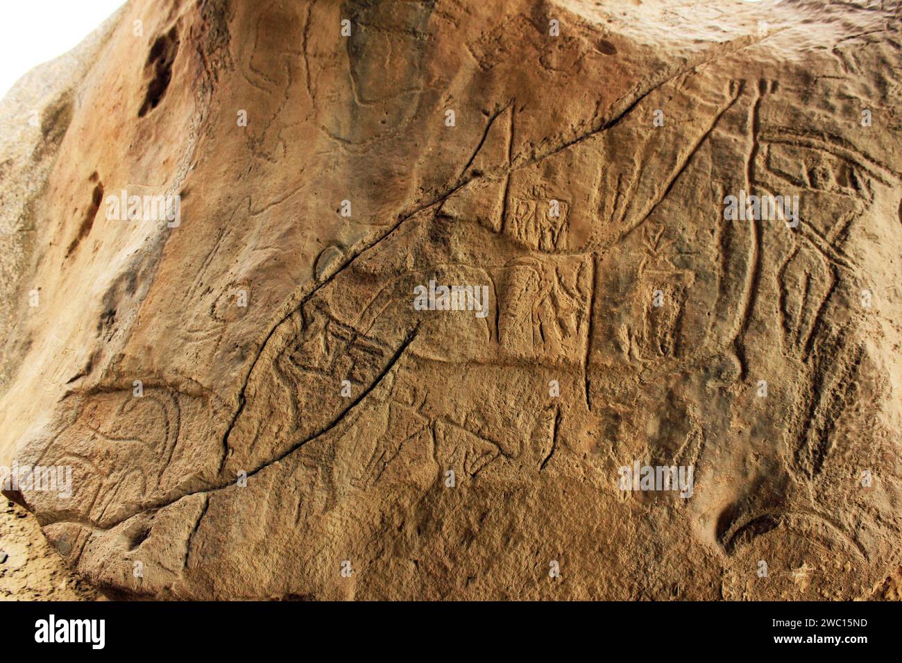 Azerbaijan. 05.15.2017 Ancient stone paintings in the Gobustan region ...