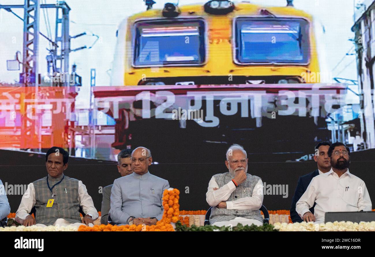 NAVI MUMBAI, INDIA - JANUARY 12: Prime Minister Narendra Modi during ...