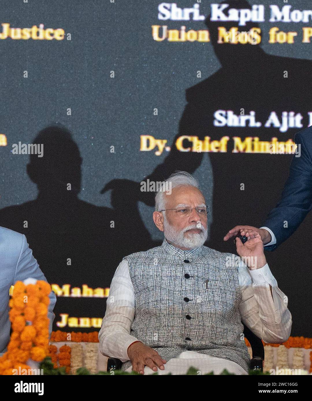 NAVI MUMBAI, INDIA - JANUARY 12: Prime Minister Narendra Modi during ...