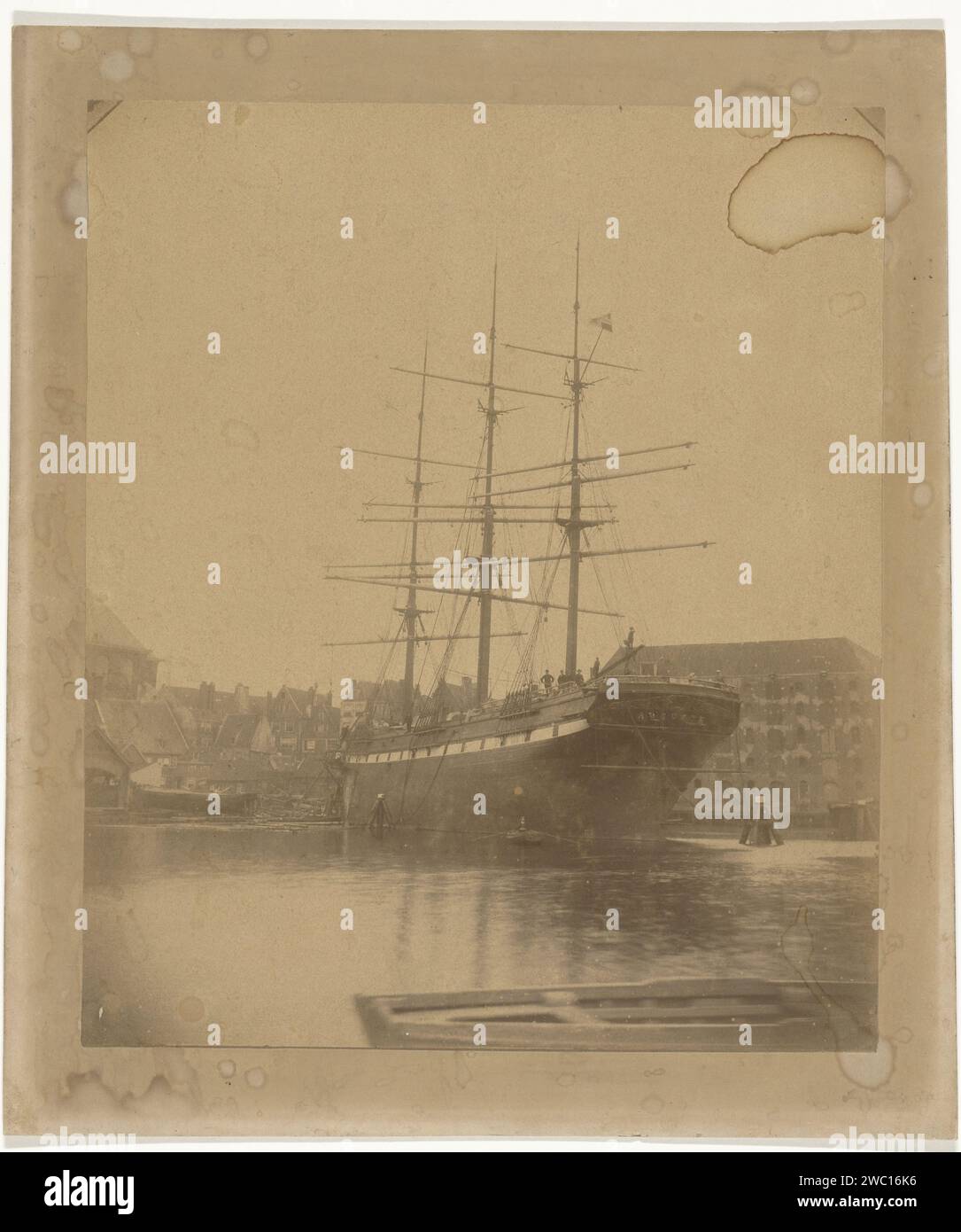 Ship 'Auguste' to Werf in Amsterdam, Anonymous, 1885 - 1900 photograph ...