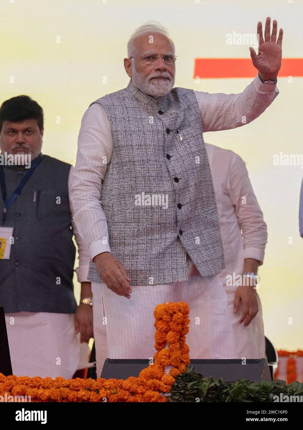 NAVI MUMBAI, INDIA - JANUARY 12: Prime Minister Narendra Modi during ...
