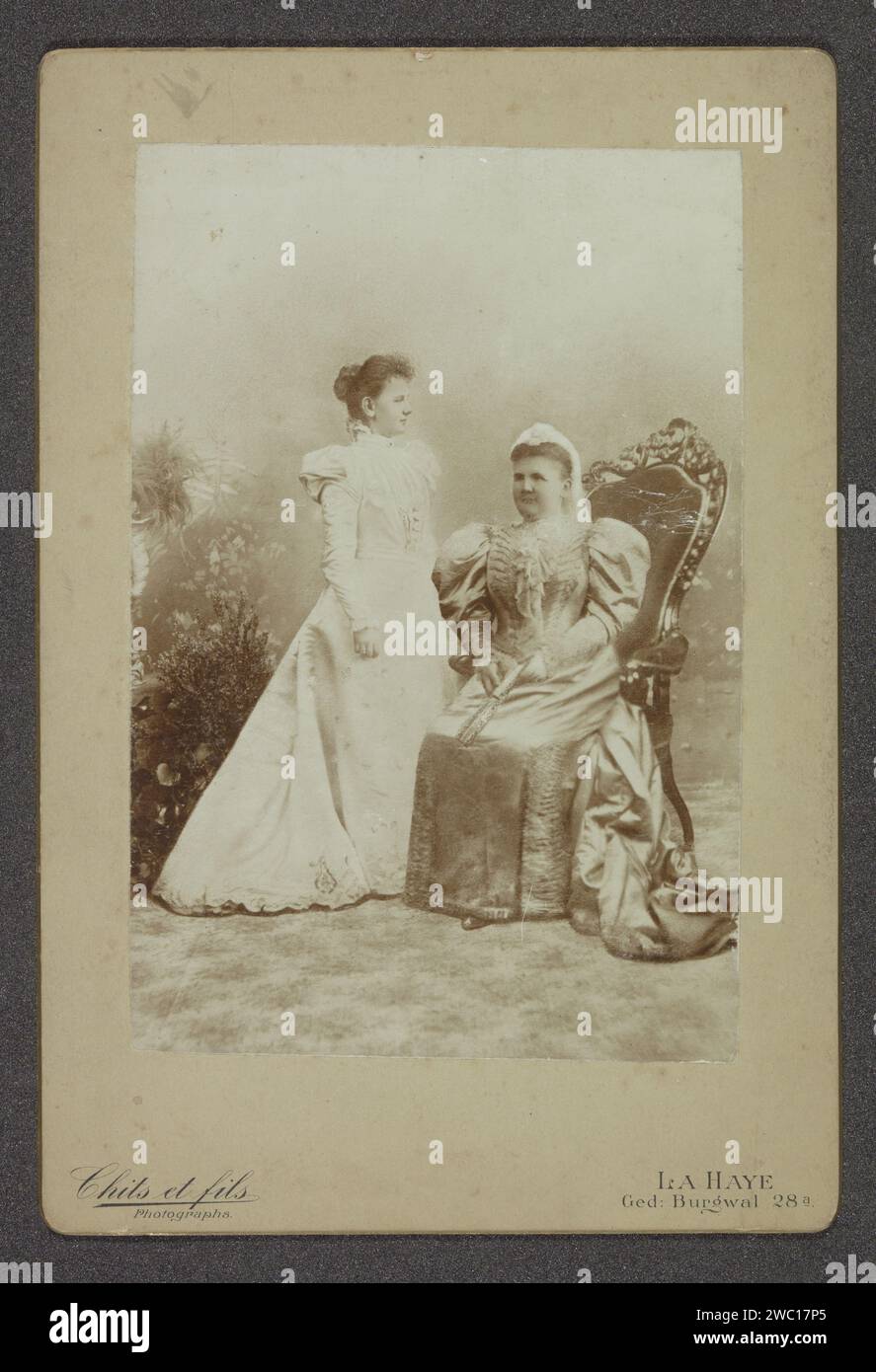 Portrait of Queen Wilhelmina and her mother Queen Emma, 1897 photograph ...