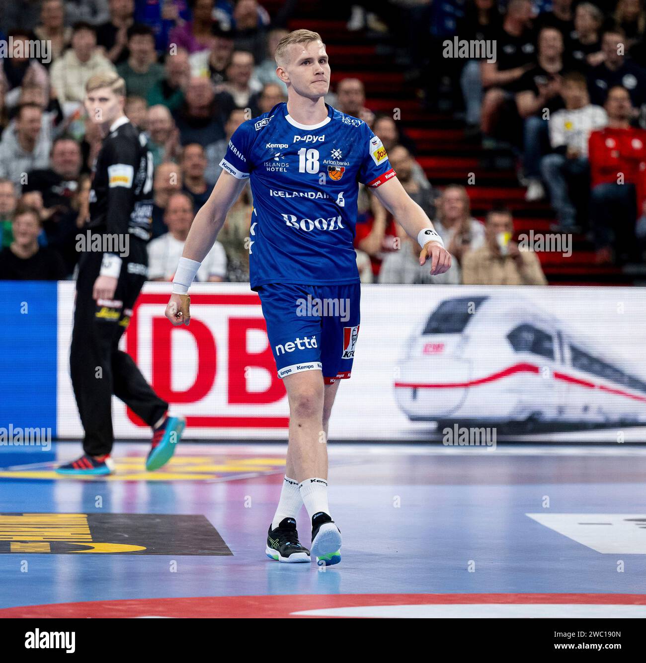 Muenchen, Deutschland. 12th Jan, 2024. Ellidi Vidarsson (Island/Iceland, #18). GER, Island vs ...