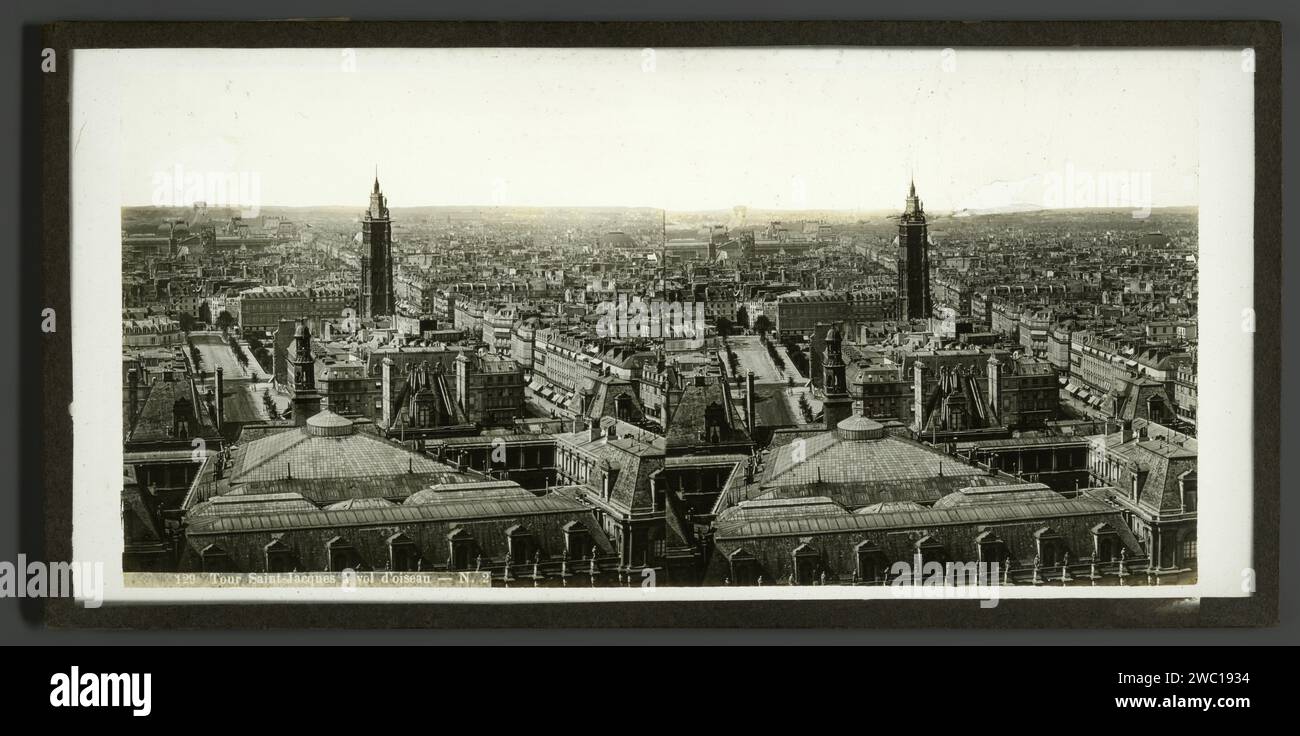 View of Paris with the Tour Saint -Jacques, France, Anonymous, 1856 ...