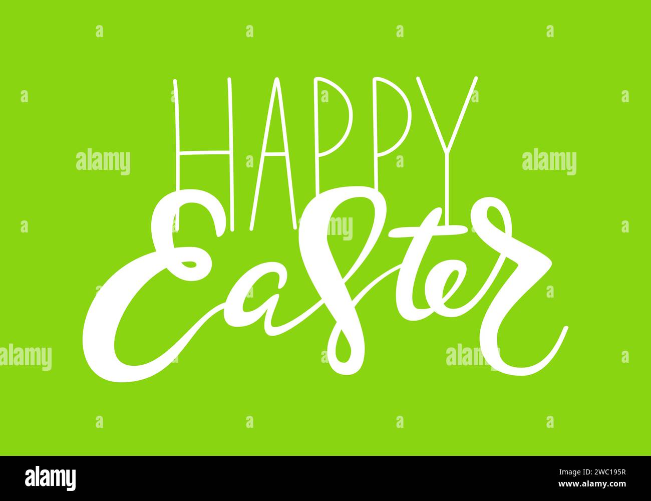 Cute Happy Easter lettering quote, hand written with ink brush ...