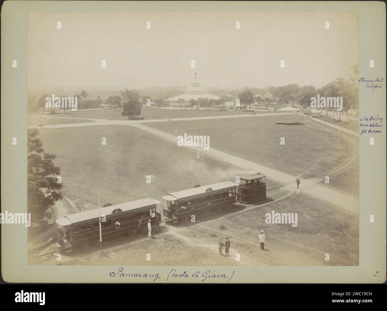 Lawn (Aloon-Aloon) in Semarang with a train set of the SJS and in the ...