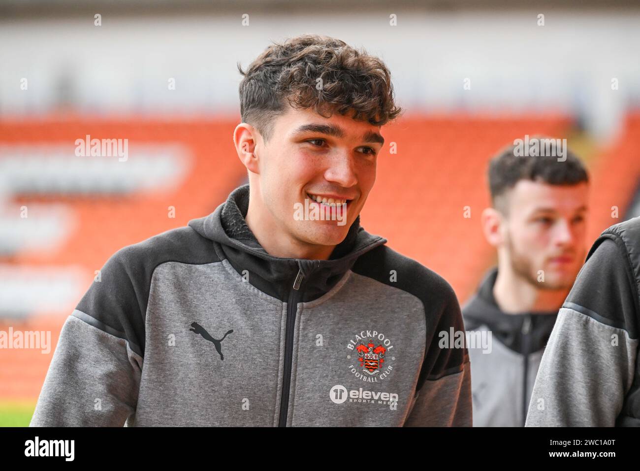 Kyle Joseph of Blackpool arrives ahead of the Sky Bet League 1 match ...