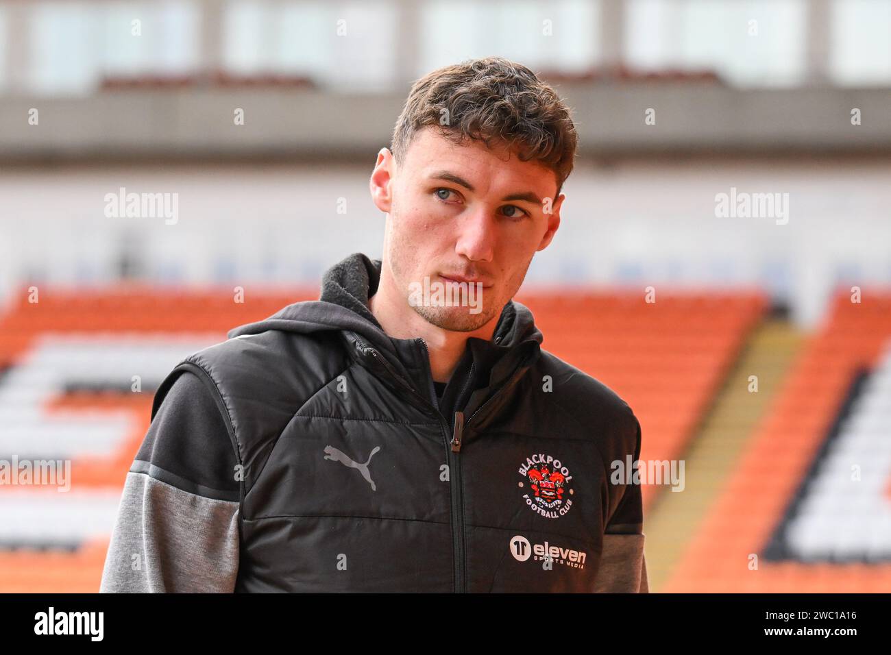Matty Virtue of Blackpool arrives ahead of the Sky Bet League 1 match ...