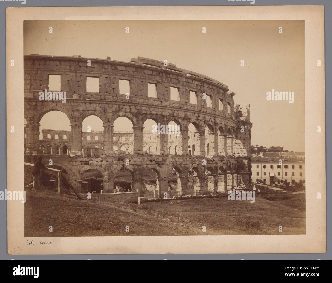 Remnants of the amphitheater of Pula, Anonymous, 1851 - 1920 photograph ...