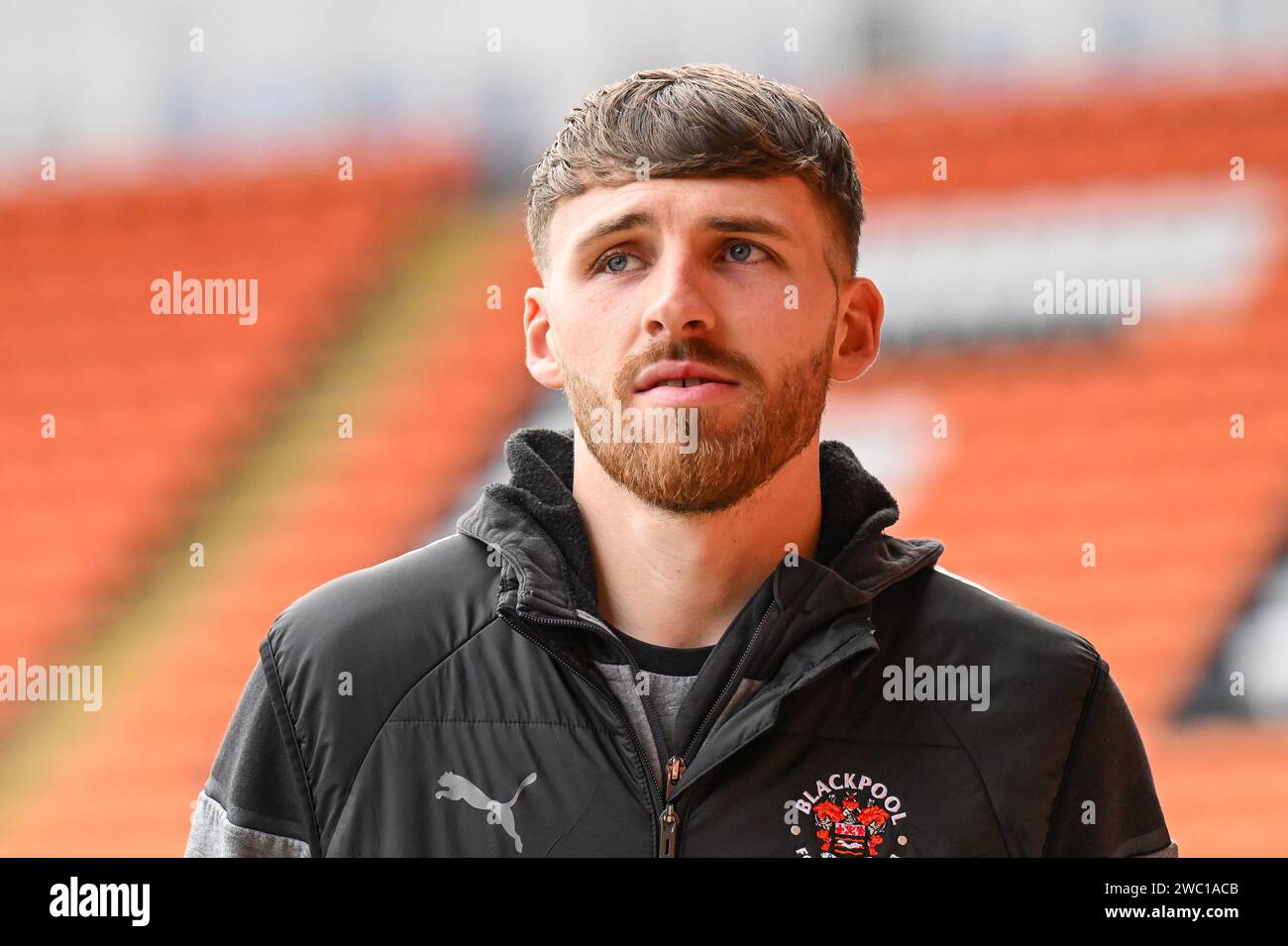 Daniel Grimshaw of Blackpool arrives ahead of the Sky Bet League 1 ...