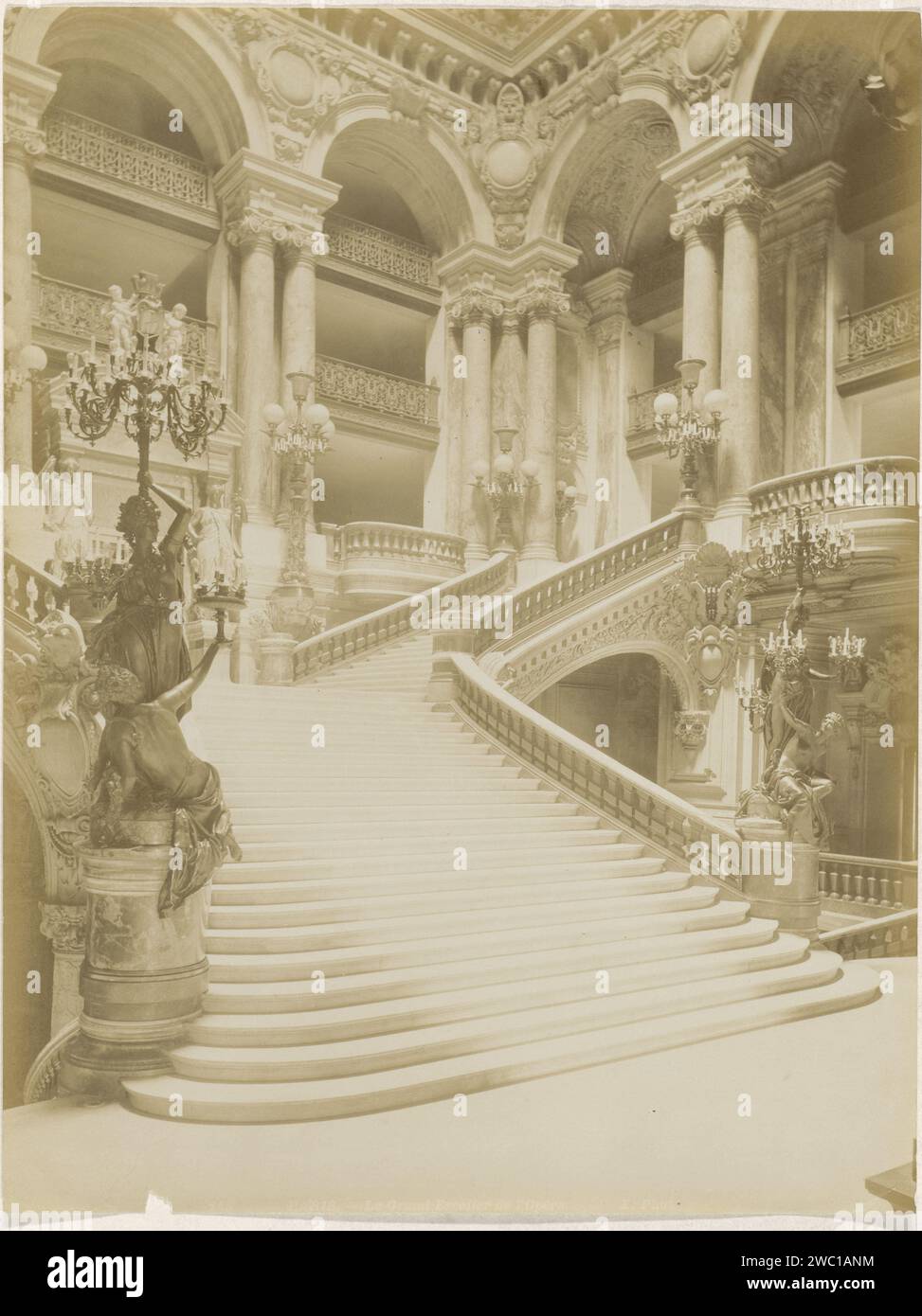 Stairs in the Opéra Garnier in Paris, X Phot., 1887 - 1900 photograph ...
