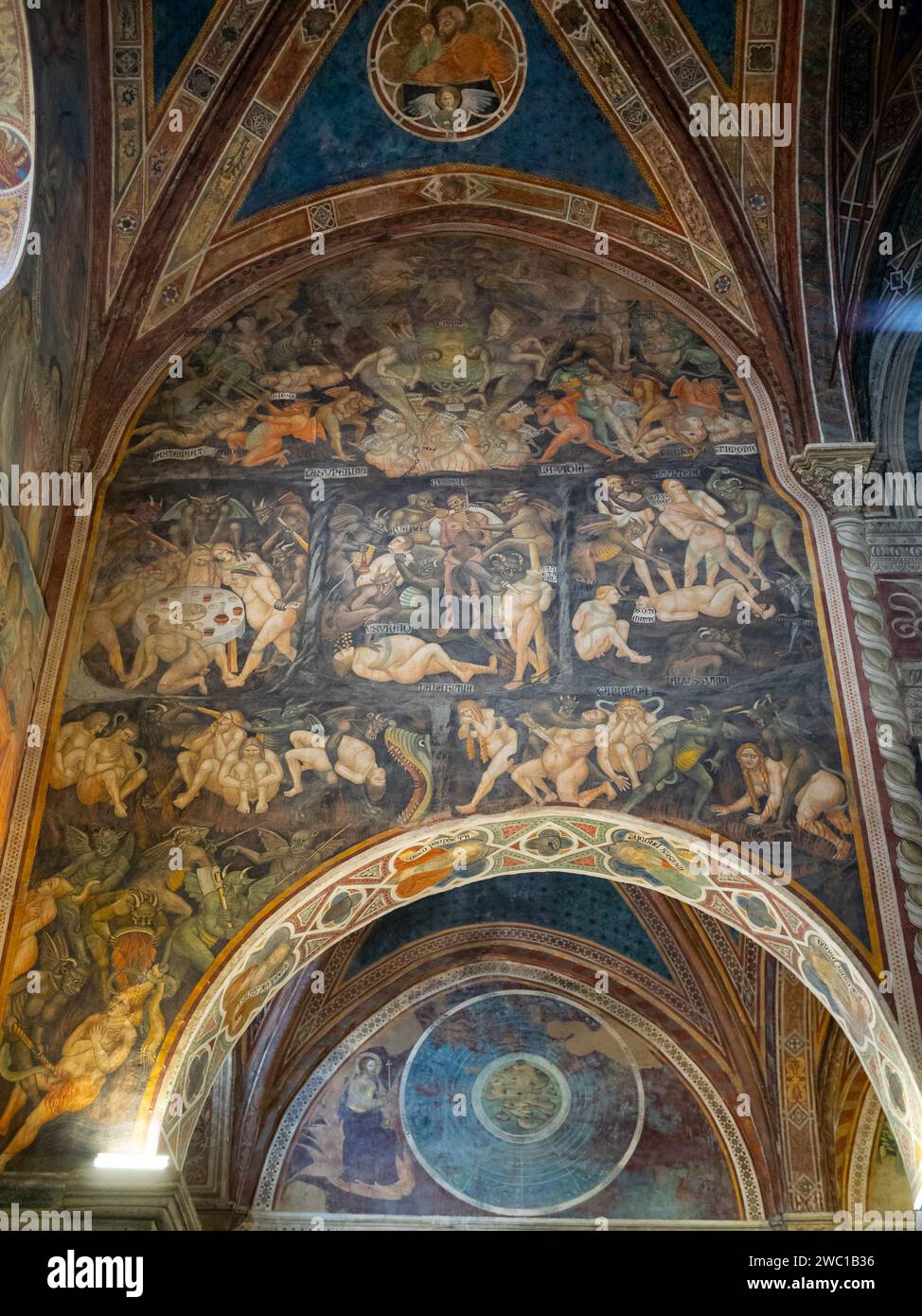 The Last Judgement, Hell, wall fresco by Taddeo di Bartolo, at the ...