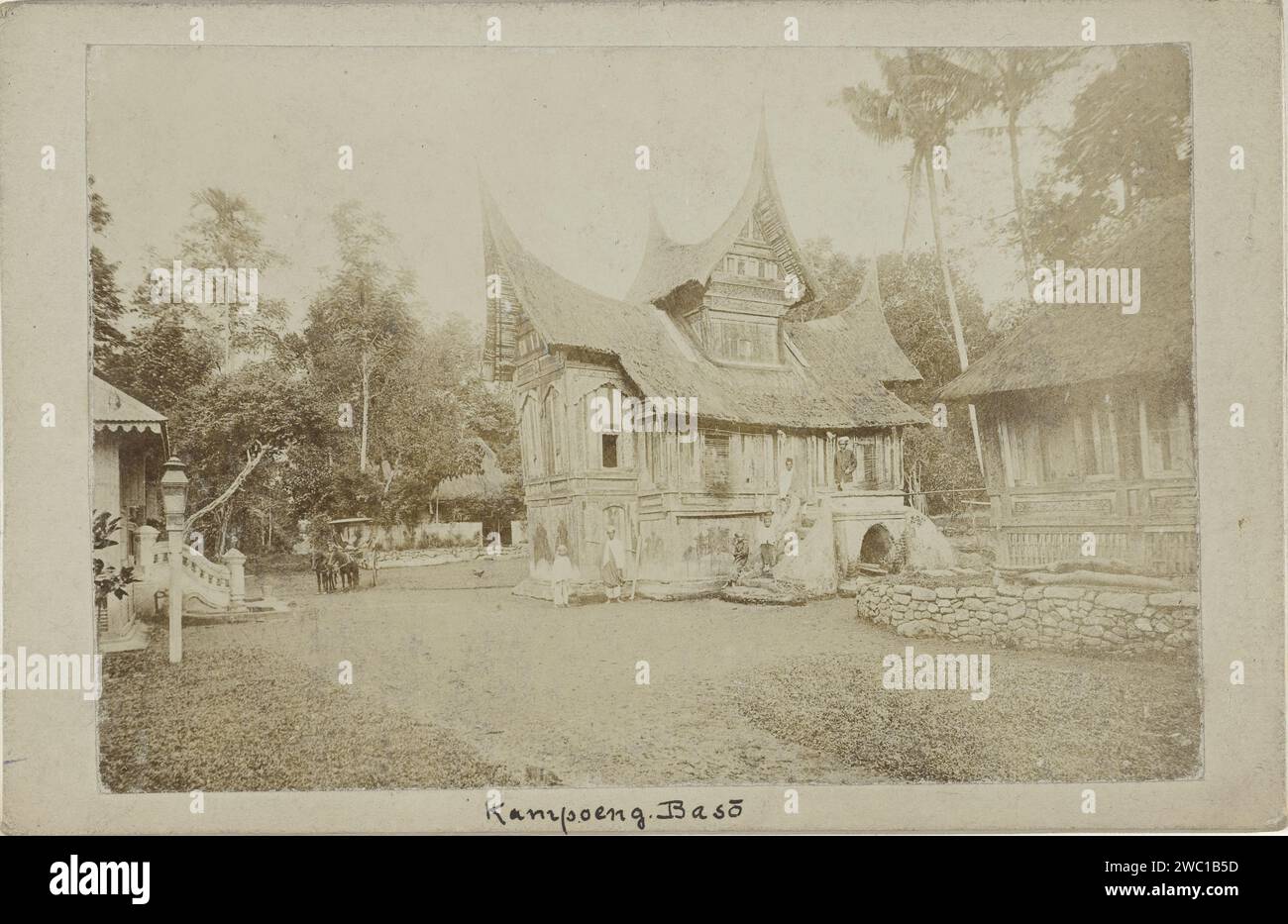 Village face in Sumatra, Anonymous, 1880 - 1910 photograph Indonesia baryta paper. cardboard ...