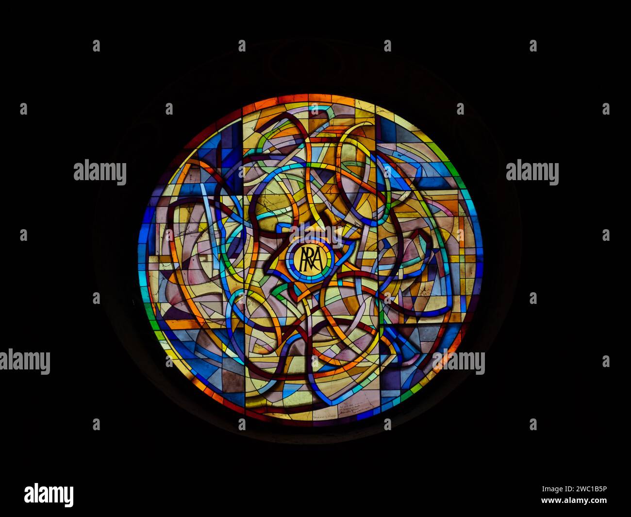 Stained glass window of San Gimignano Cathedral Stock Photo - Alamy