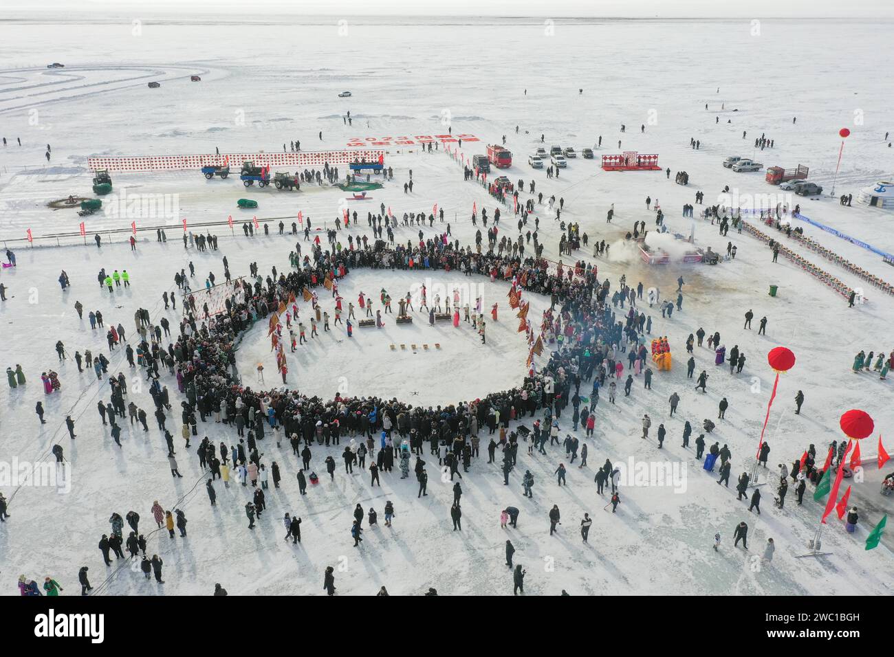 Chifeng. 13th Jan, 2024. An aerial drone photo taken on Jan. 13, 2024 ...