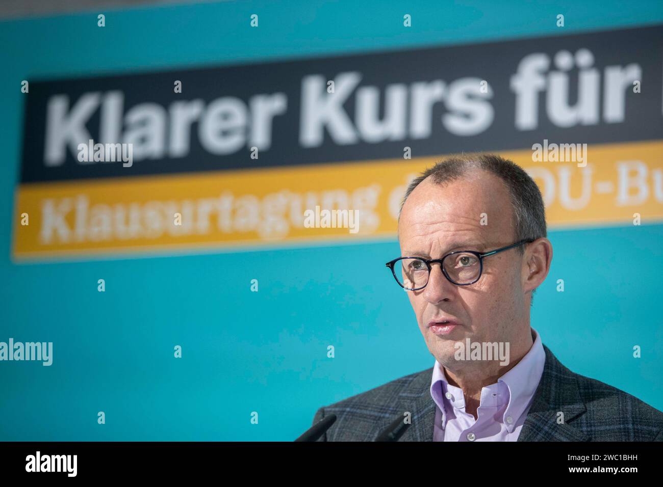 Heidelberg, Germany. 13th Jan, 2024. CDU party leader Friedrich Merz ...