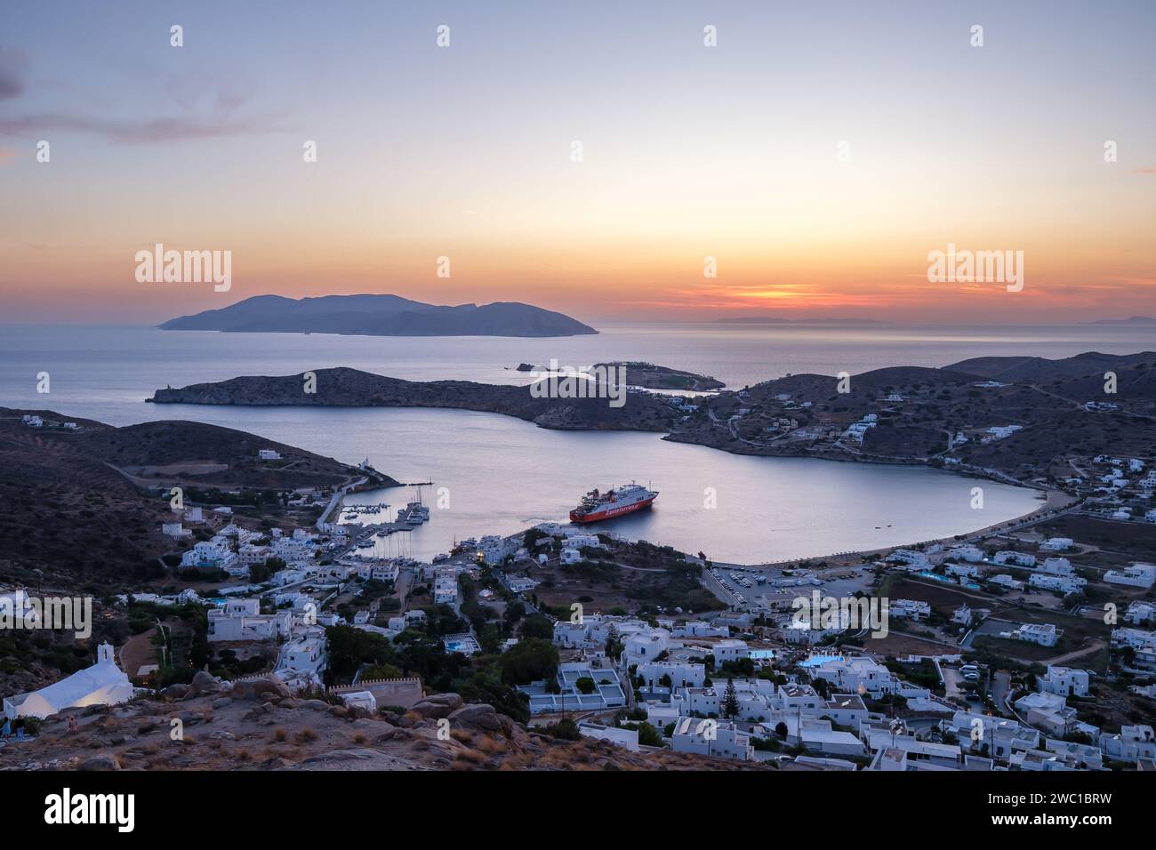 Ios, Greece - September 14, 2023 : Panoramic view of the picturesque ...