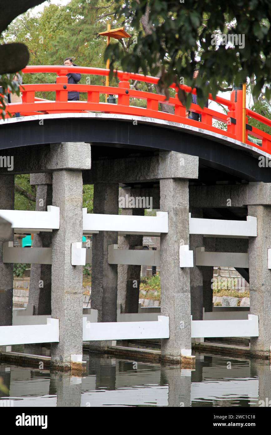 Arched Bridge to Sumiyoshi Taisha Grand Shrine in Osaka, Japan Stock ...