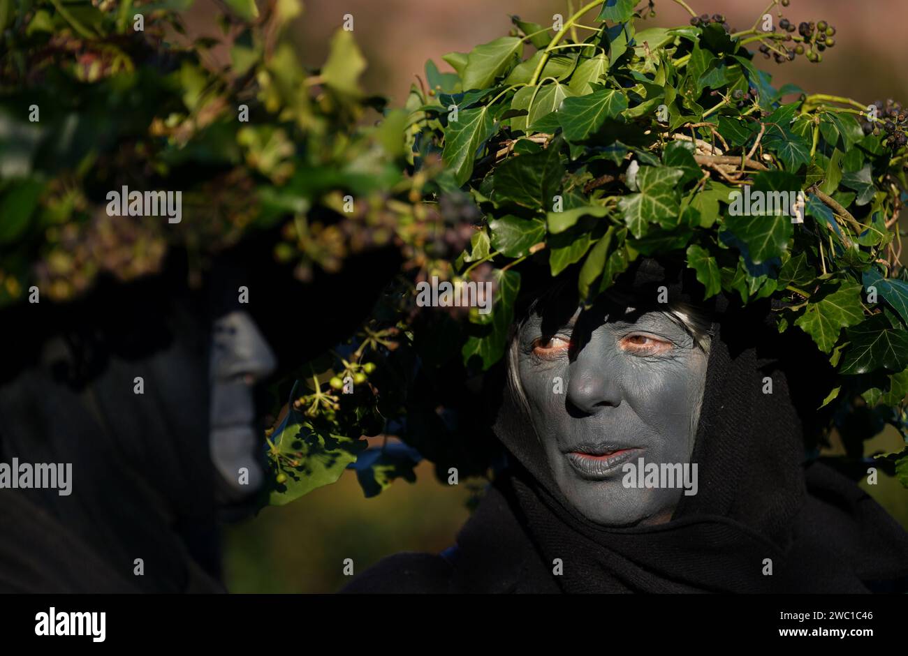 Old Glory Molly dancers perform as the Straw Bear is paraded through ...