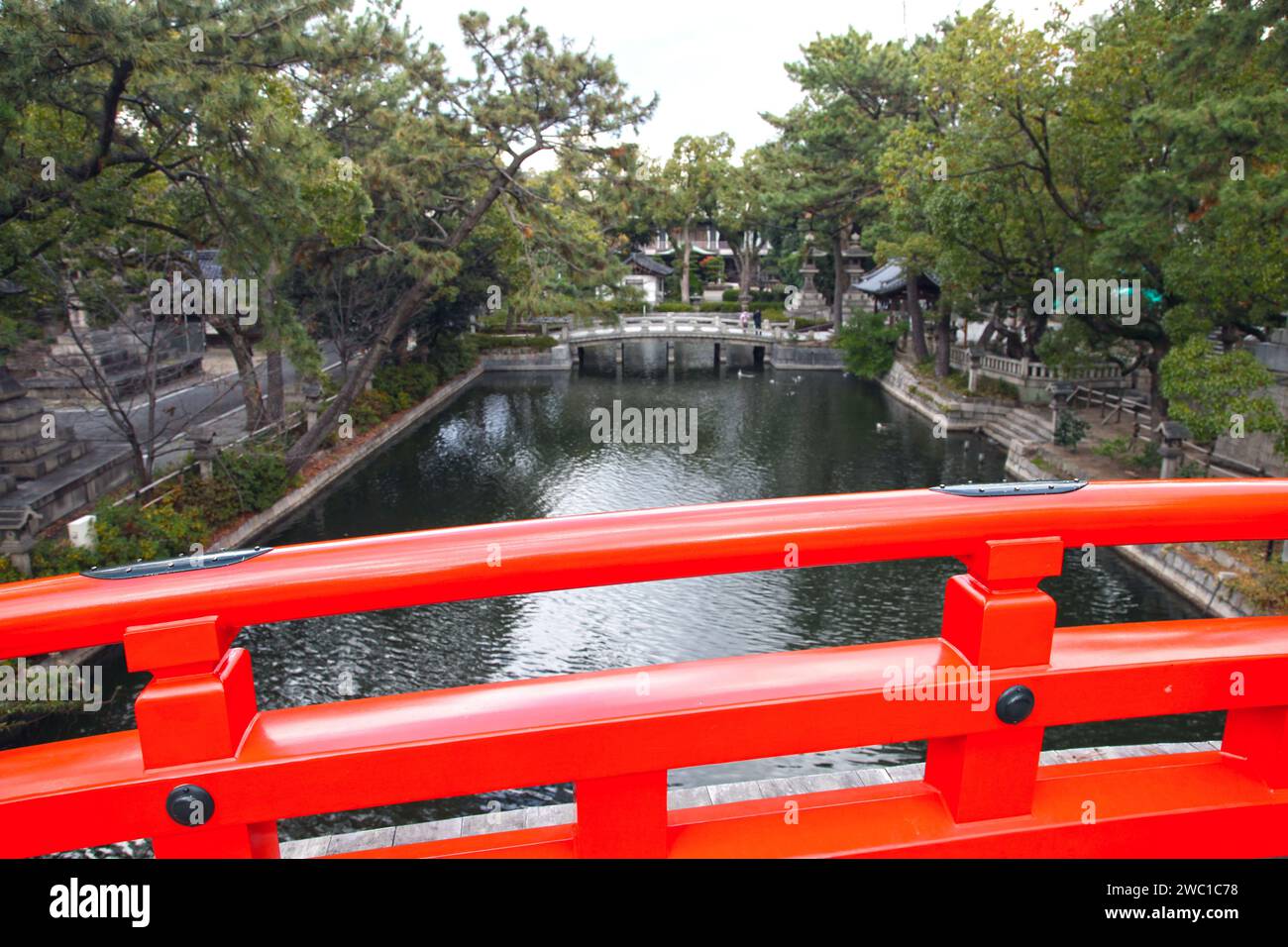 Arched Bridge to Sumiyoshi Taisha Grand Shrine in Osaka, Japan Stock ...