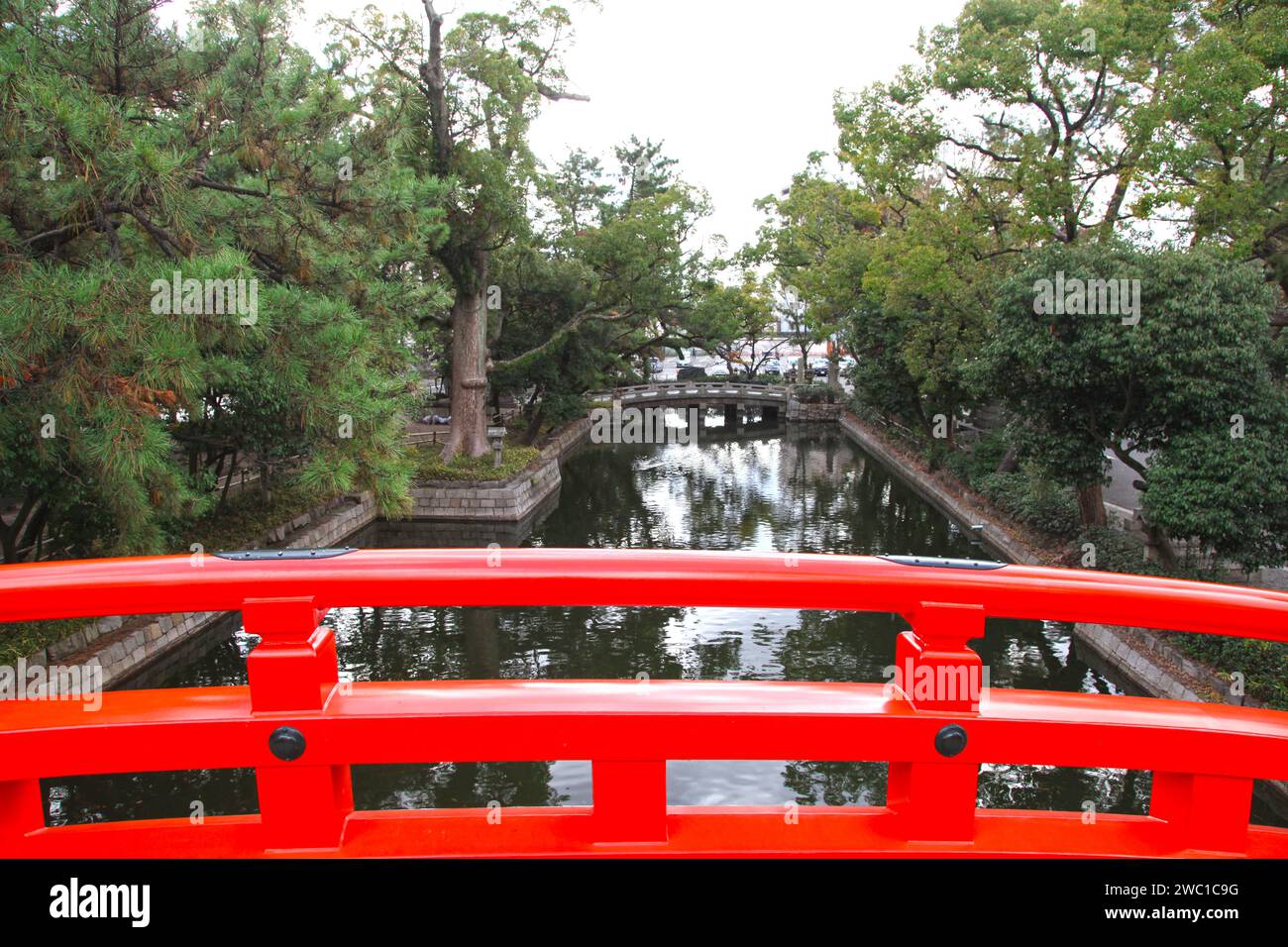 Arched Bridge to Sumiyoshi Taisha Grand Shrine in Osaka, Japan Stock ...