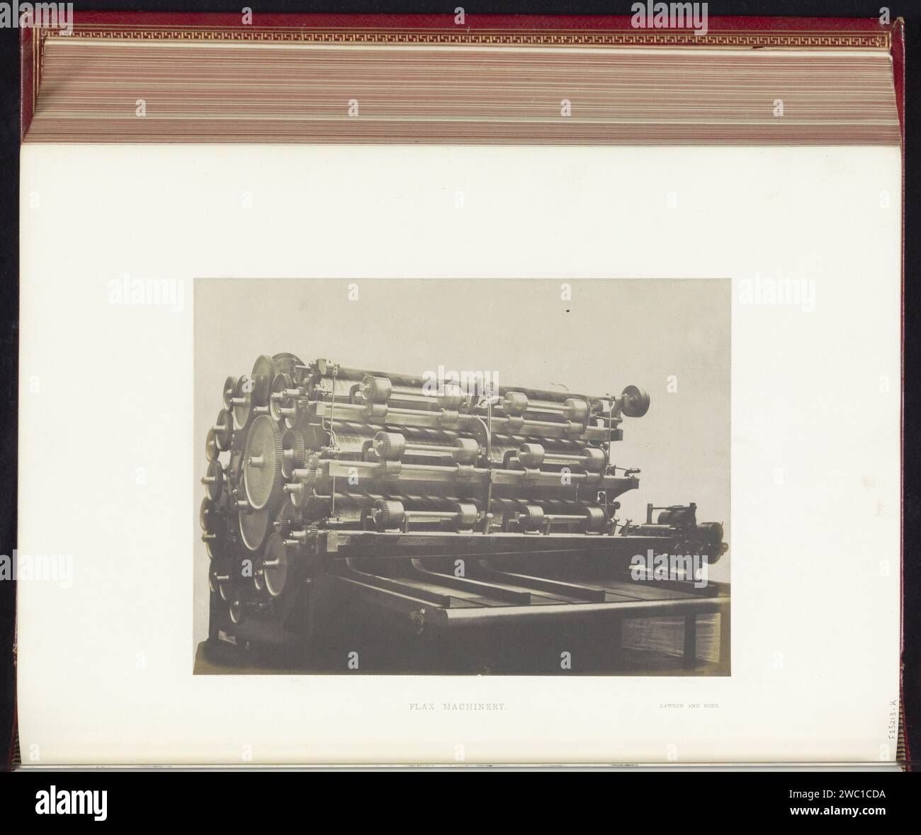 Machine om vlas te bewerken van Lawson and Sons op de Great Exhibition ...