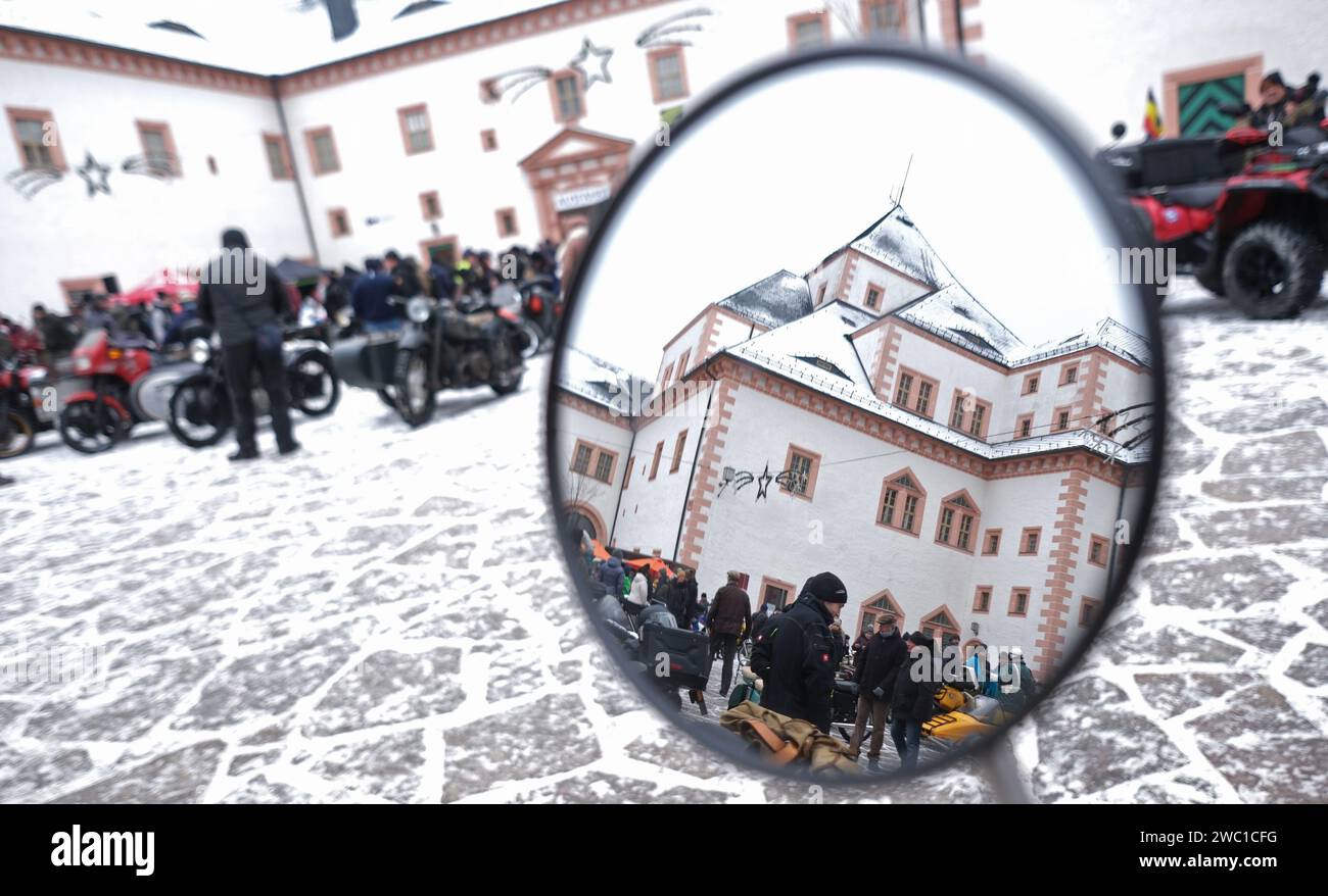 Augustusburg, Germany. 13th Jan, 2024. Visitors to the winter meeting ...