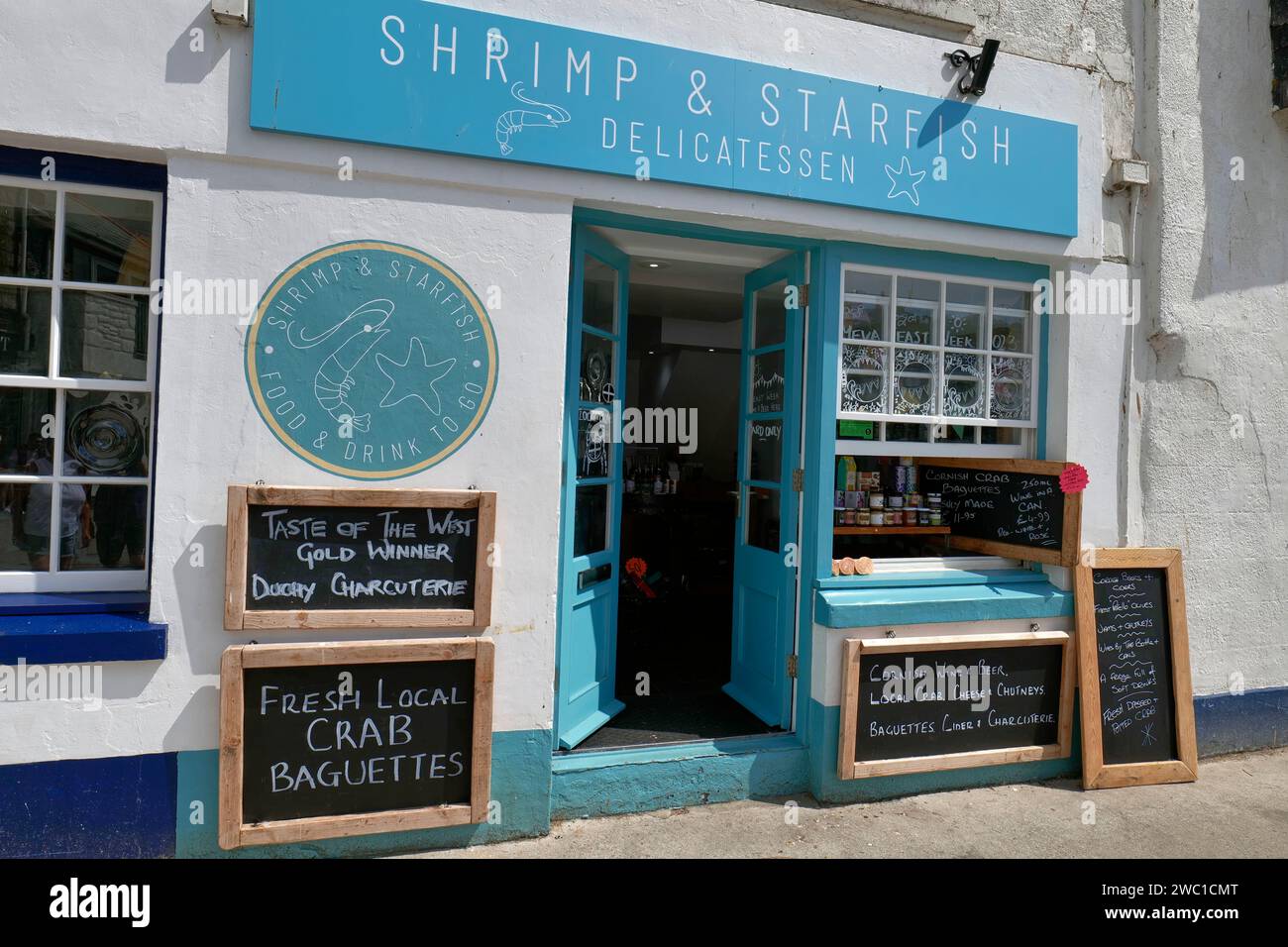 Shrimp and Starfish Delicatessen, Mevagissey, Cornwall,England,Uk Stock ...