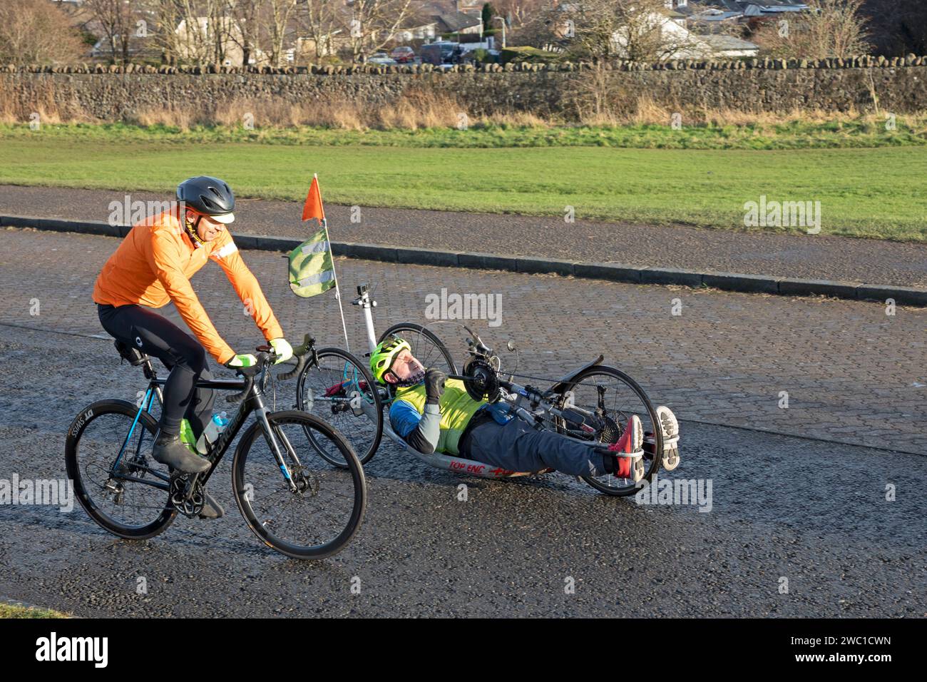 Holyrood Park, Edinburgh, Scotland, UK. 13 January 2024. 'Davy and Mark ...
