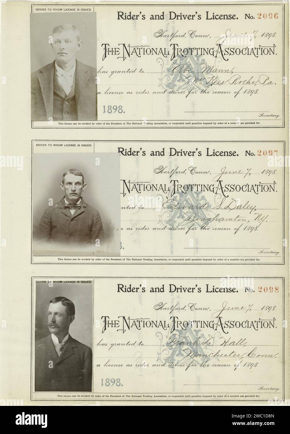 Portrait of Abe Mann on Driving License, Anonymous, 1898 photograph The ...