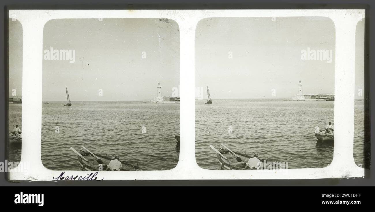 Boats in the port of Marseille, Anonymous, 1880 - 1900 stereograph ...