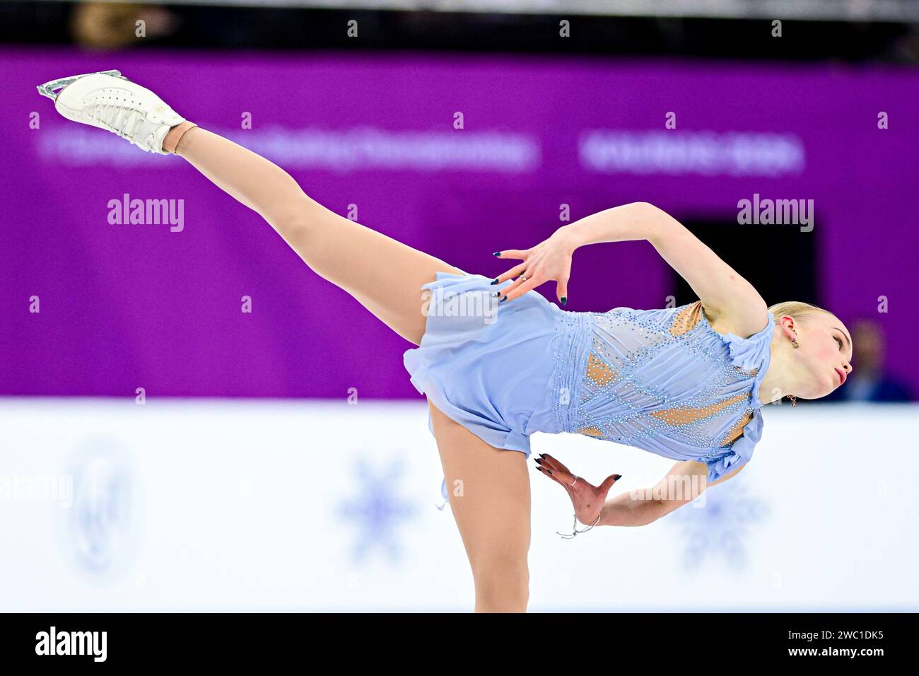 Nataly LANGERBAUR (EST), during Women Free Skating, at the ISU European Figure Skating ...