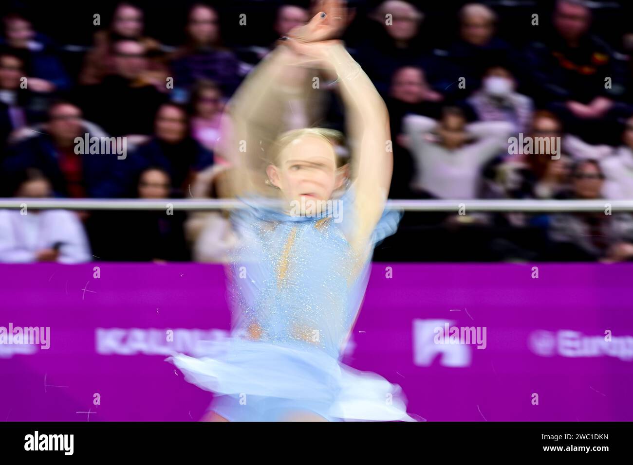 Nataly LANGERBAUR (EST), during Women Free Skating, at the ISU European Figure Skating ...