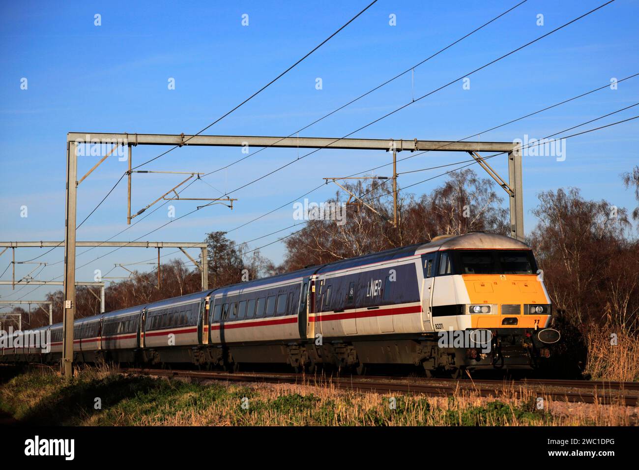 82211 LNER, White Livery train, East Coast Main Line Railway, Grantham ...