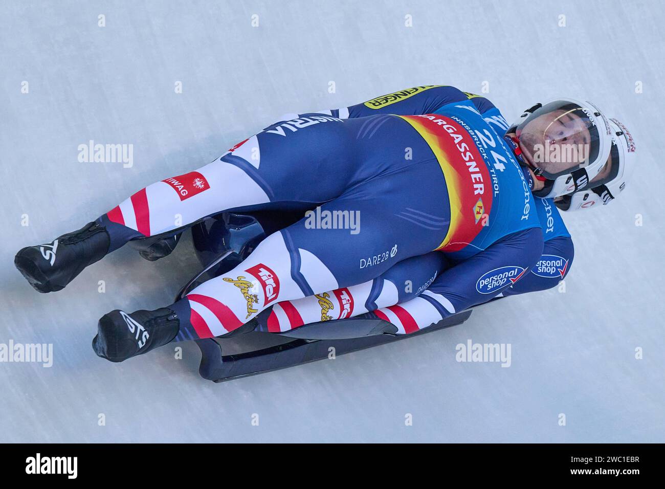 Innsbruck, Österreich 13.- 14. Januar 2024: Eberspächer Rennrodel ...
