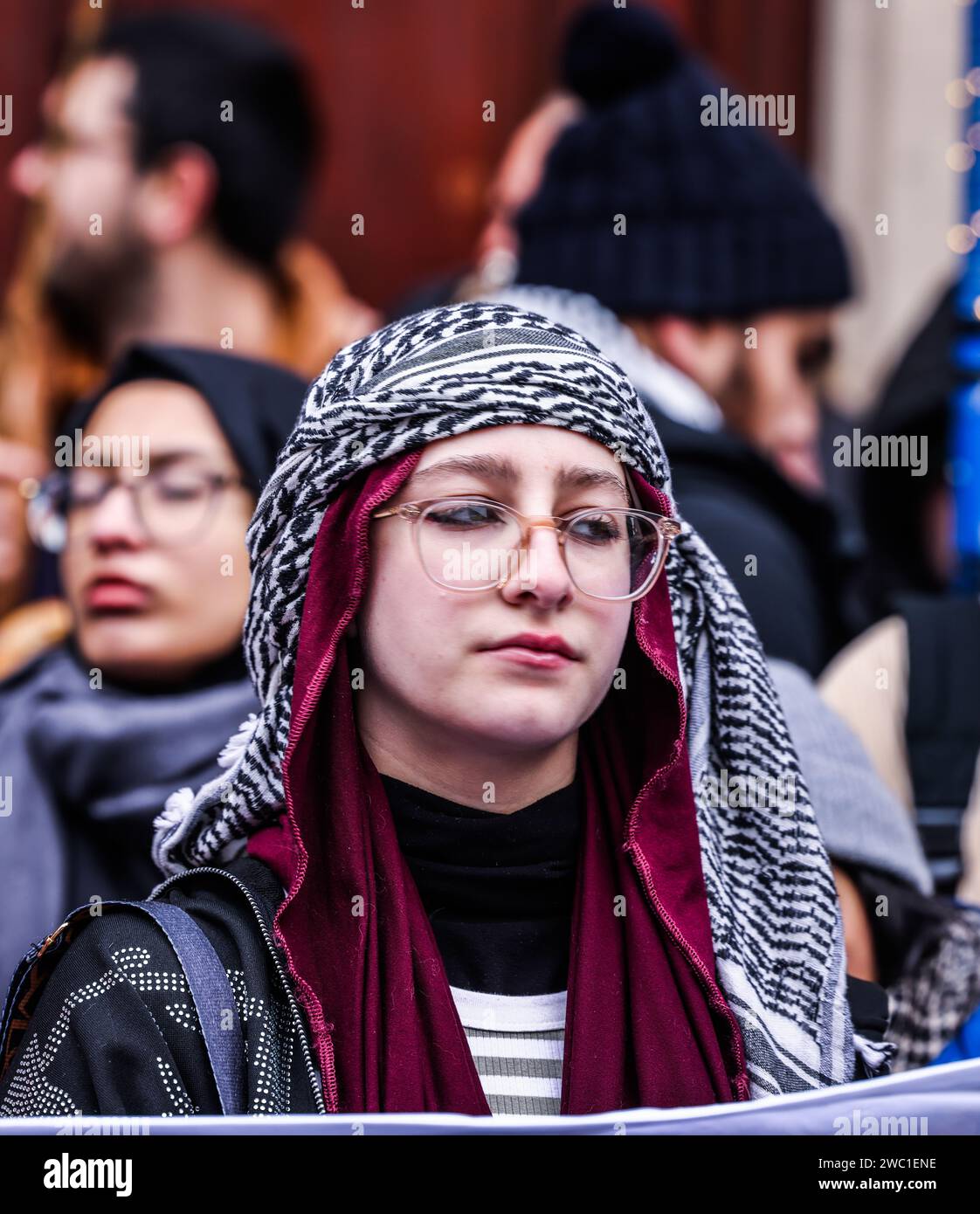 London, UK. 13th Jan, 2024. The first organised pro-Palestinian march ...